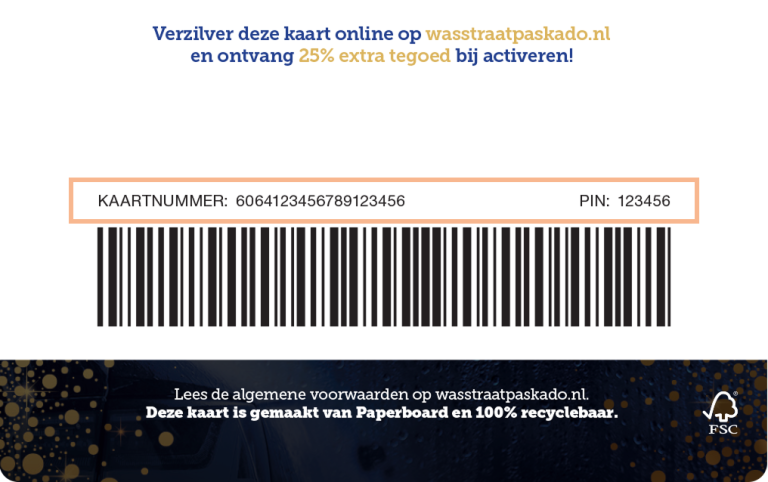 Check je saldo - Wasstraatpas Kado